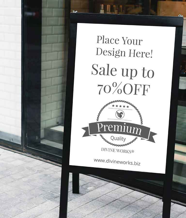 Free Shop Outside Board Mockup