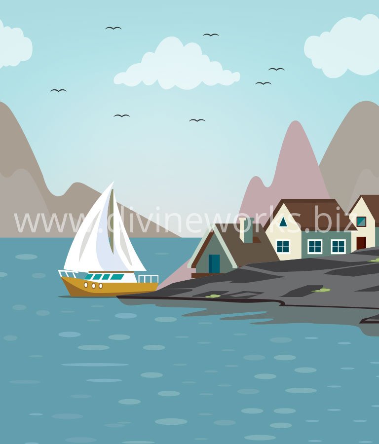 Free River House Vector