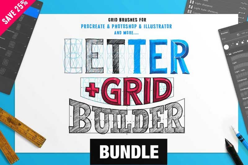 Letter Grid Builder Bundle For Amazing Typography