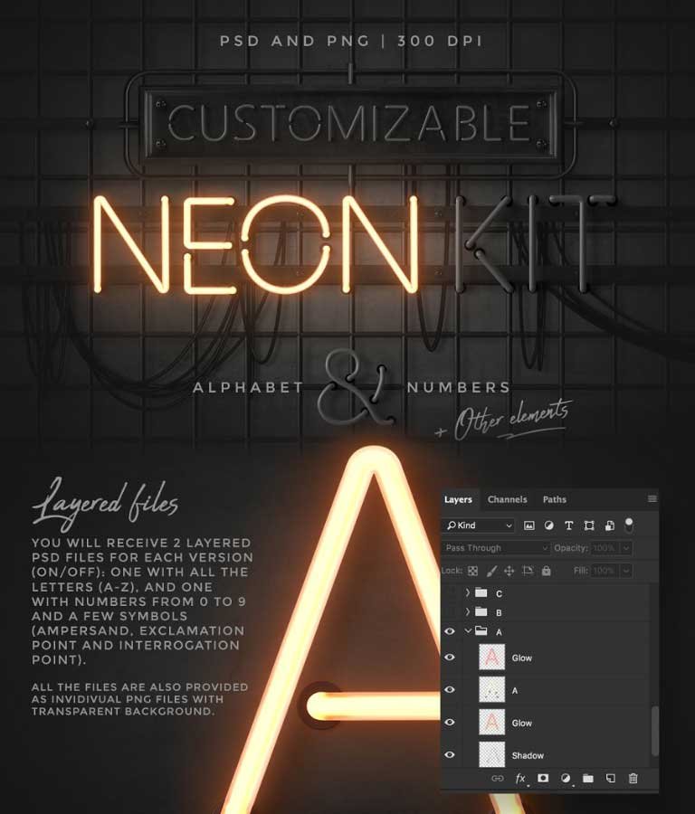 Photoshop Neon Alphabets Kit Archives Photoshop Neon Alphabets Kit Archives