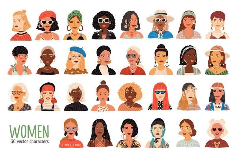 Download Modern Women Portraits Set