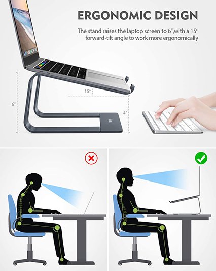 Nulaxy Laptop Stand Ergonomic Aluminum Laptop Stand