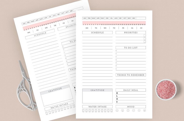 Daily Planner Template - Editable Daily Planner Template