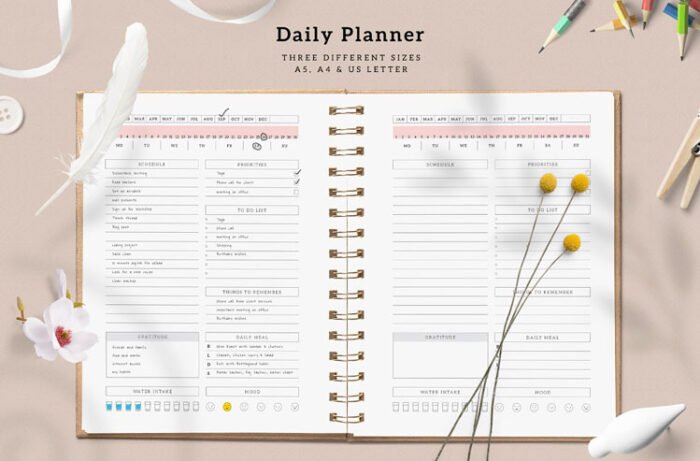 Daily Planner Template - Editable Daily Planner Template
