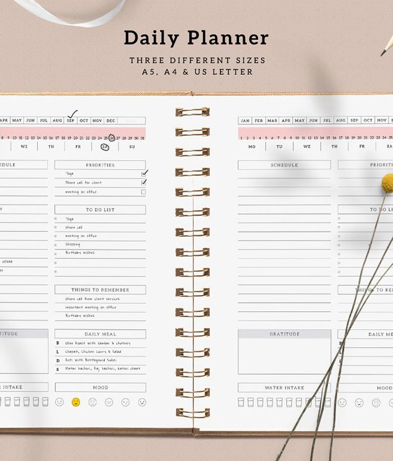 Daily Planner Template - Editable Daily Planner Template