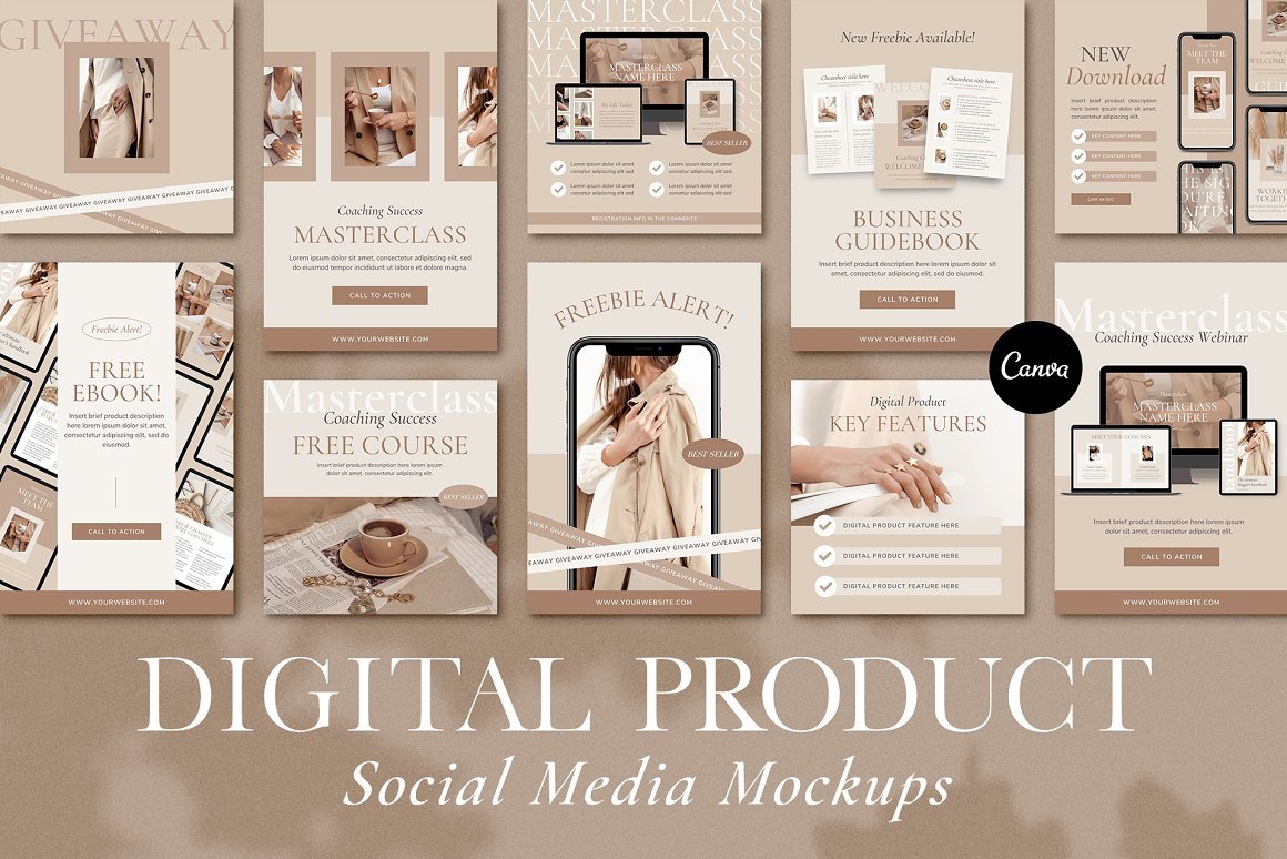 Social Media Digital Product Mockups - Social Media Mockups