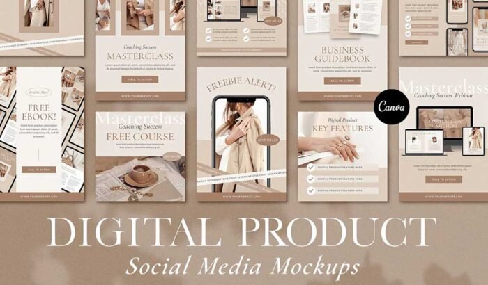 Social Media Digital Product Mockups - Social Media Mockups