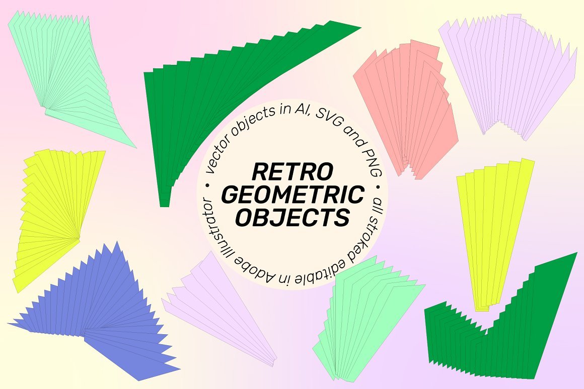 Retro Geometric Clipart - Retro Geometric Clipart